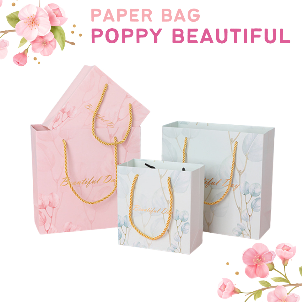 Jual Paper Bag Poppy Beautiful Pink/Mint | Shopee Indonesia