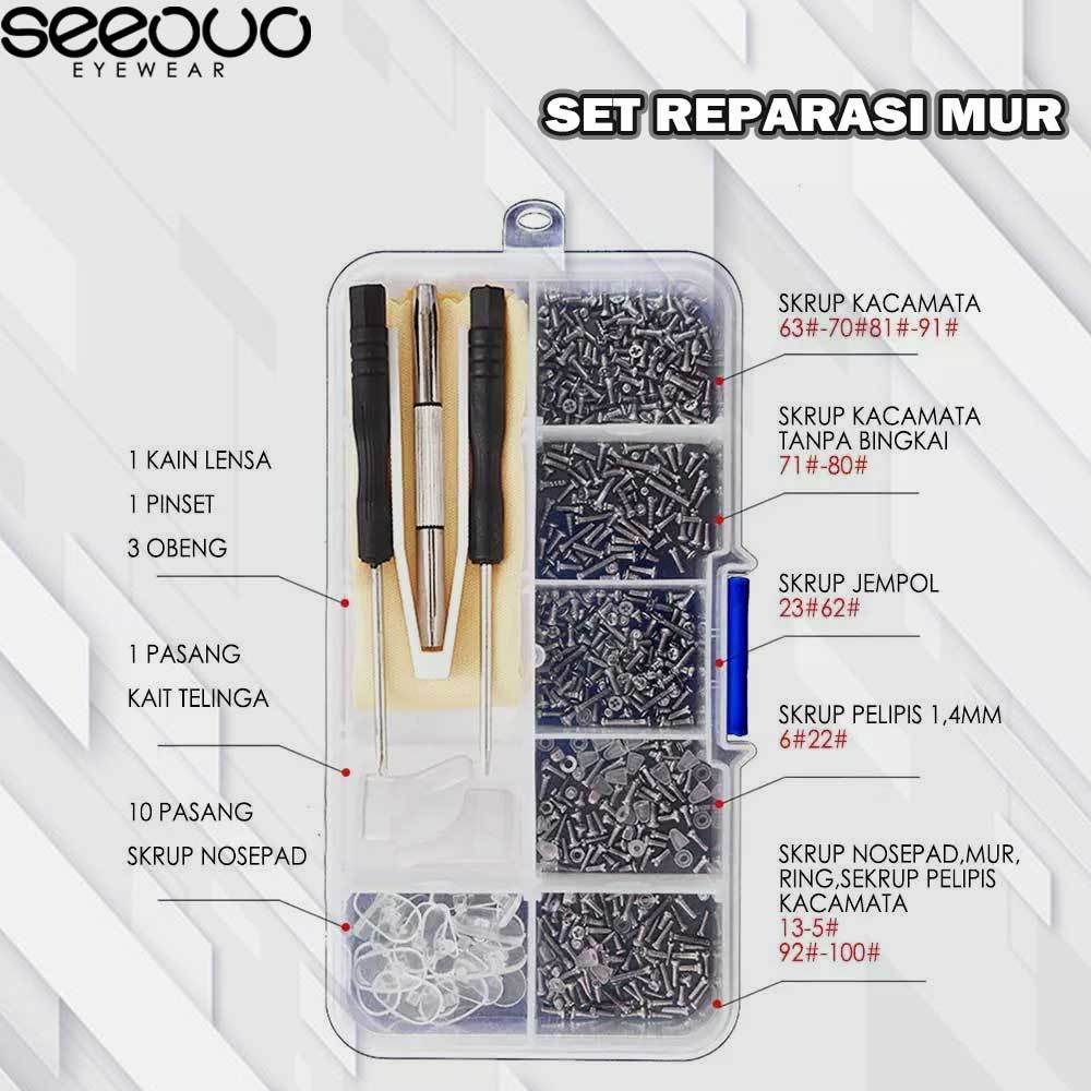 Jual Seeouo Set Reparasi Mur Kacamata Toolkit Obeng Nosepad Baut Sekrup Lengkap Repair Screw ...