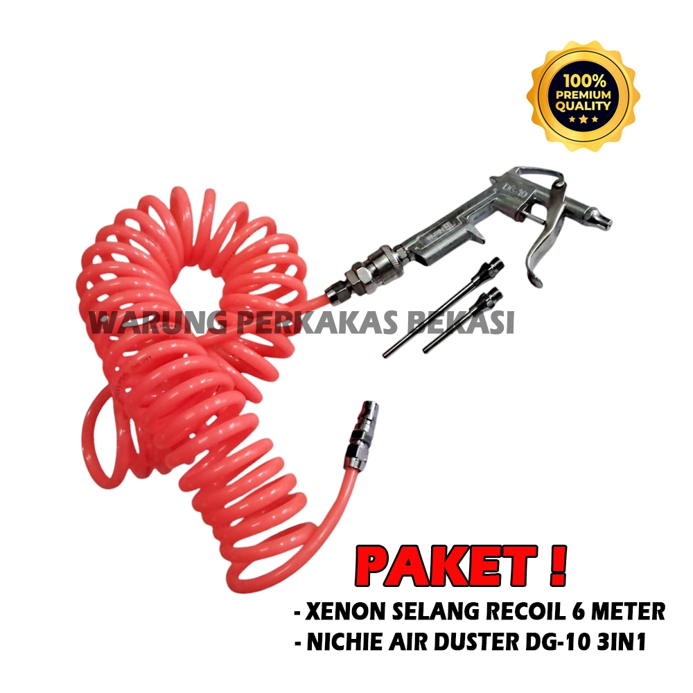 Jual PAKET NICHIE Air Duster DG-10 Alat Semprotan Tembakan Angin Set Selang Recoil 6 Meter ...