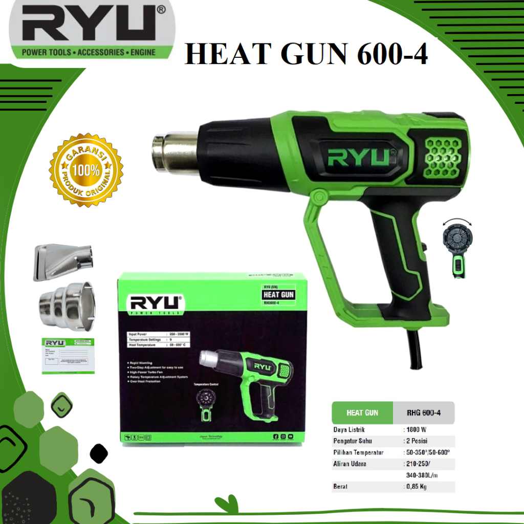 Jual Ryu Heat Gun RHG 600-4 Mesin Pemanas Heatgun Blower Pemanas Air ...