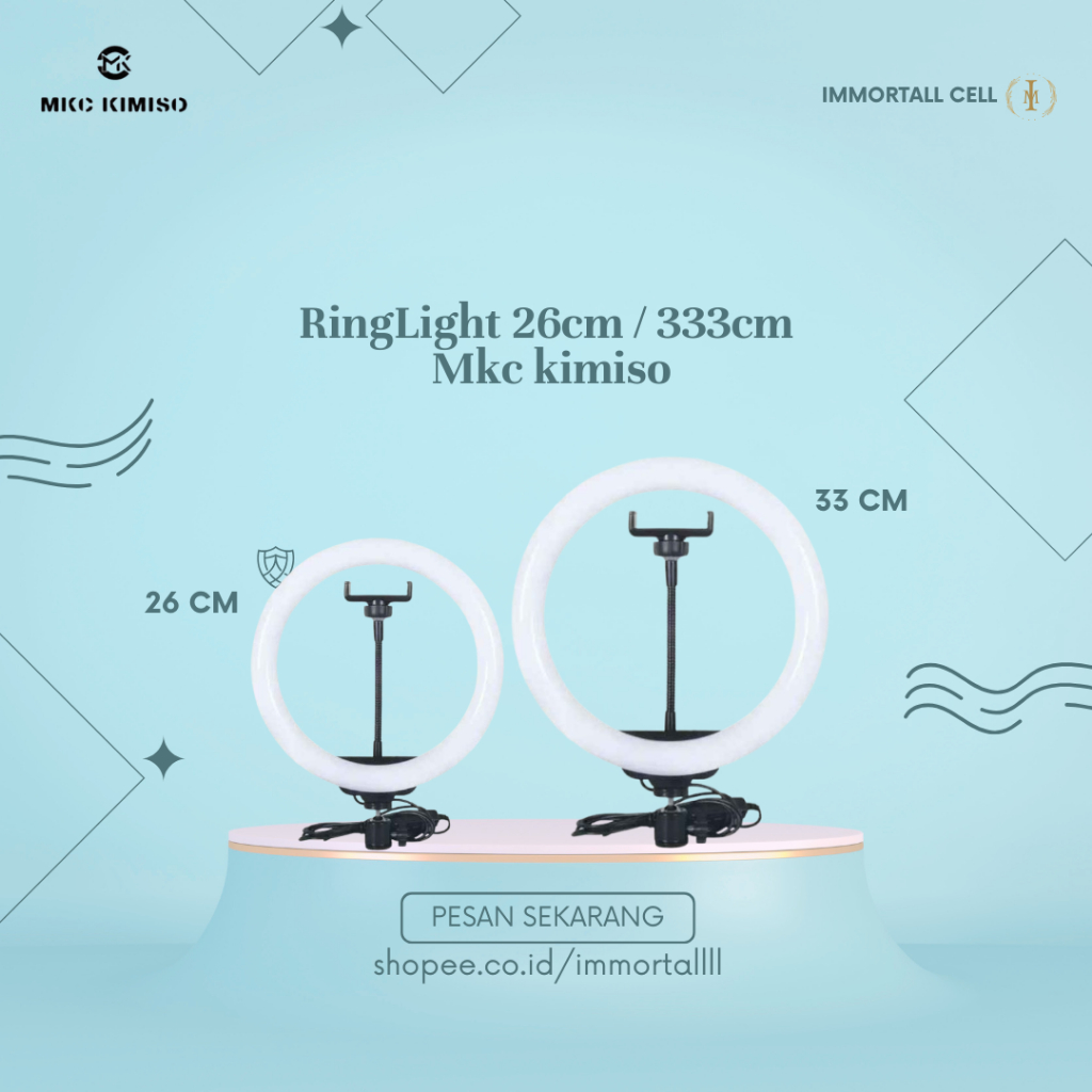 Jual RingLight 1an / 1Paket Ringlight/33CM Mode 3 Warna Tripod 2.1M ...