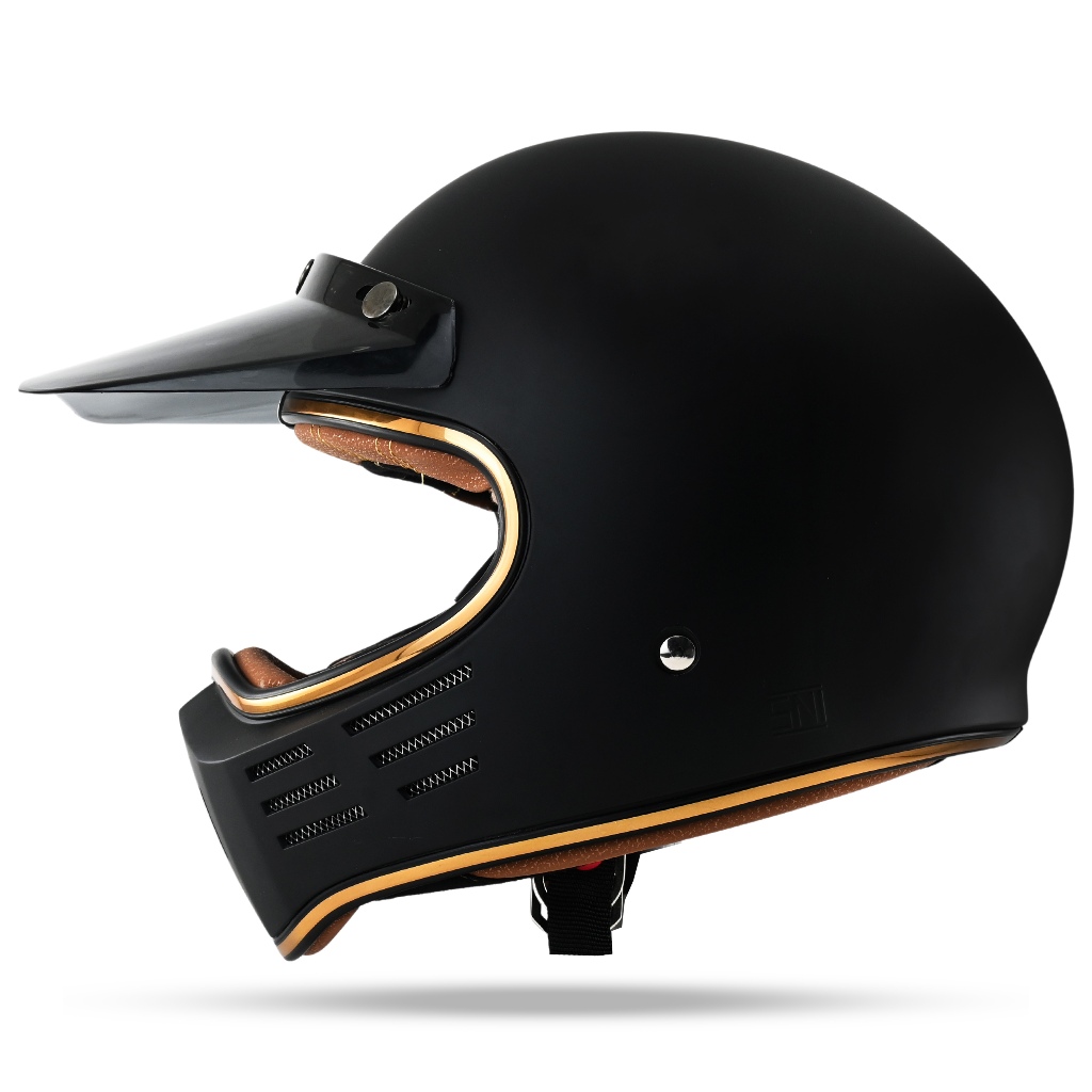 Jual Jitsu Helm Cowok Full Face Cakil Black Doff Solid SNI | Shopee ...