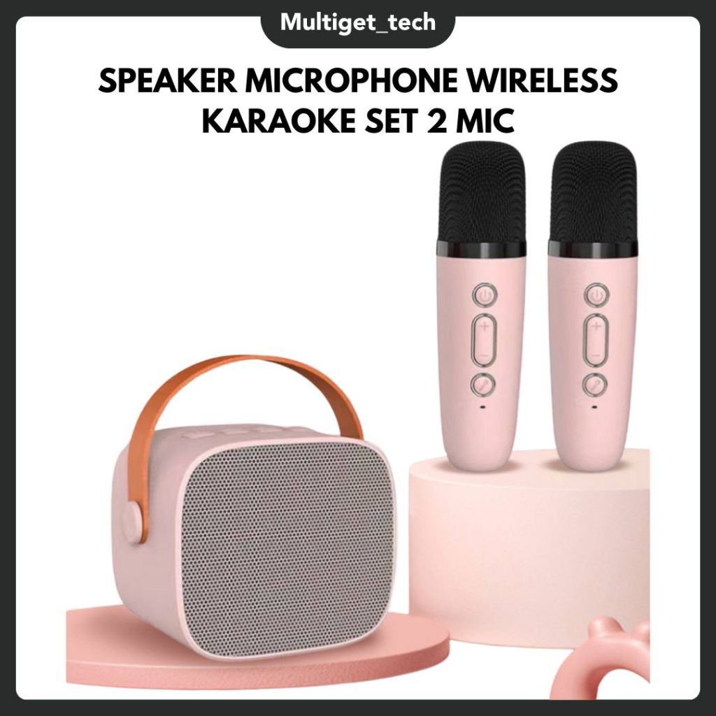 Jual Speaker Microphone Wireless Karaoke Set 2 Mic Bluetooth Mini Full ...