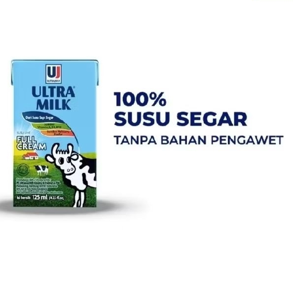 Jual Susu UHT Ultramilk Full Cream 125ml 1 karton / dus isi 40pcs | Shopee Indonesia