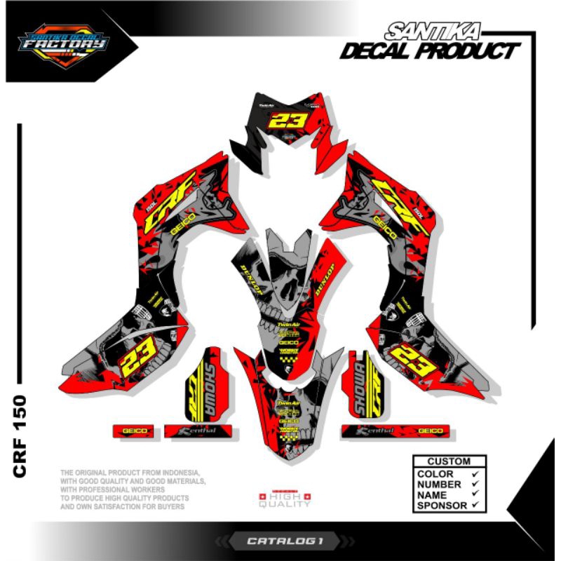 Jual STIKER DECAL MOTOR CRF 150L TERBARU/STIKER MOTOR CRF 150L TERBARU ...