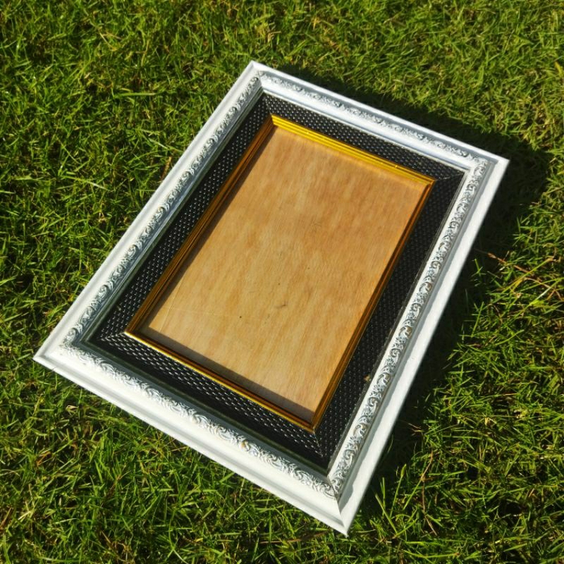 Jual Frame Doubel PREMIUM A4 21X29,5 Hitam Putih Silver Bahan Fiber ...