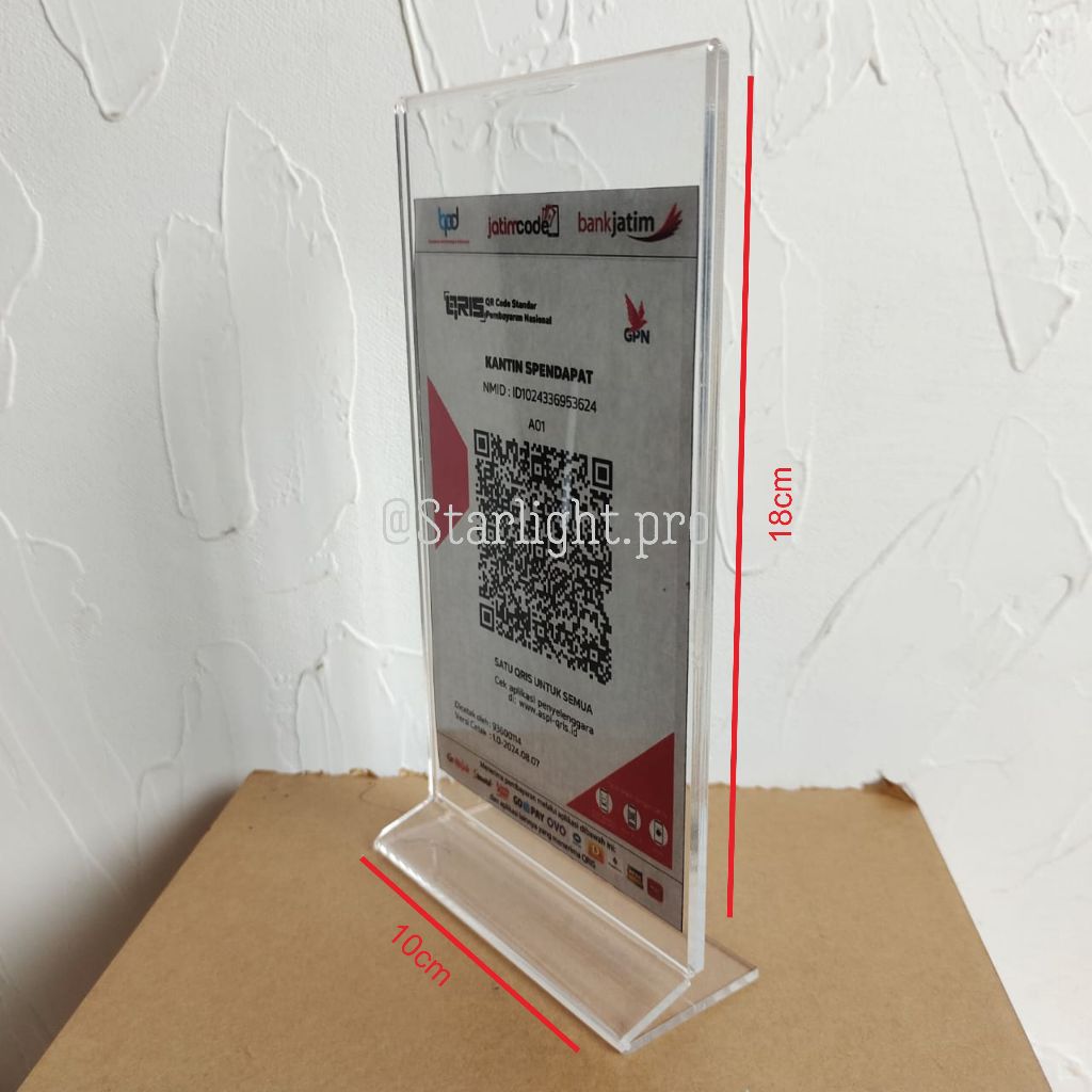 Jual Sign holder / Table top menu display acrylic | tent card kaki ...
