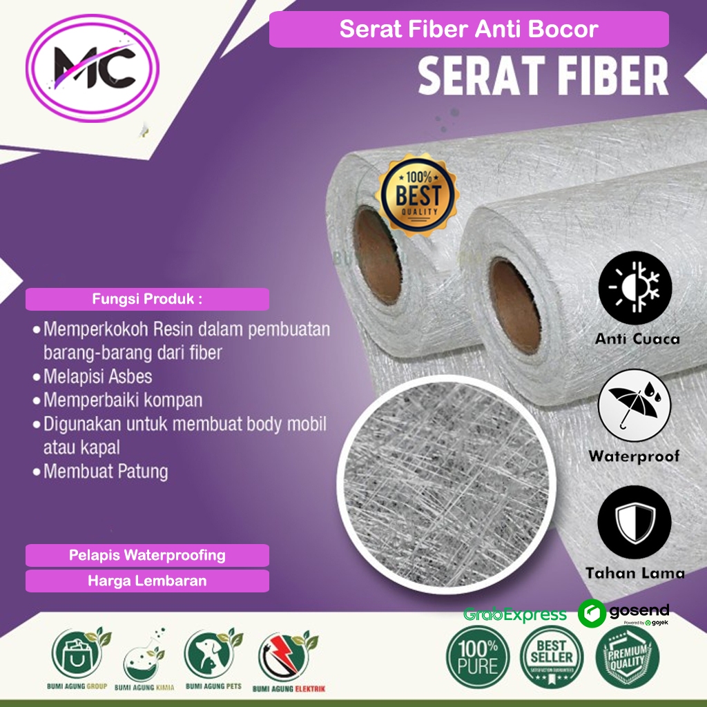 Jual Serat Fiber Anti Bocor Aquaproof Meteran untuk Penambalan Atap ...