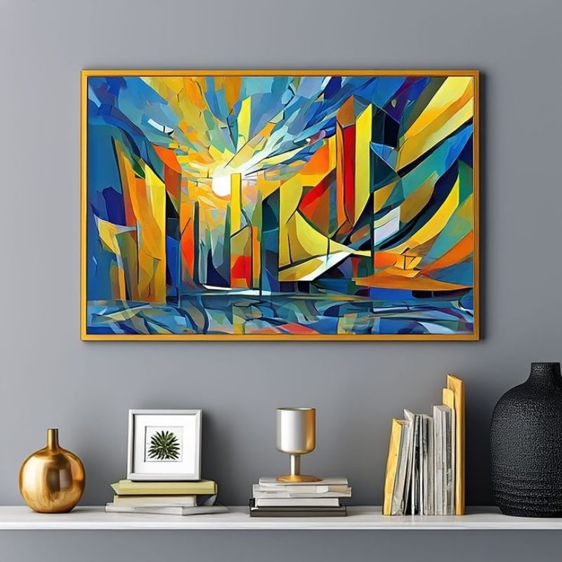 Jual Lukisan Dinding Abstrak Full Color Tekstur Timbul Tebal Modern art ...