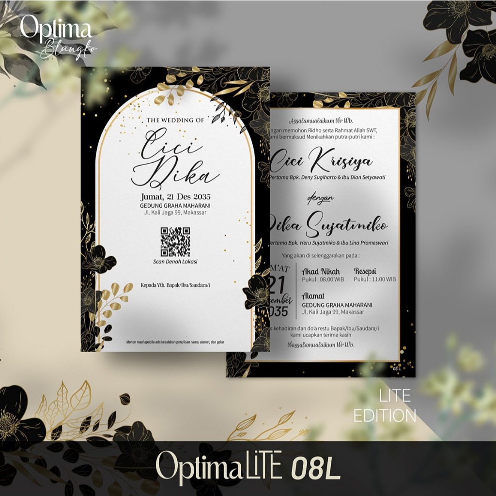 Jual Optima Lite 01 L - 09 L | Blanko Undangan | Undangan Murah | Blangko Undangan | Free File ...