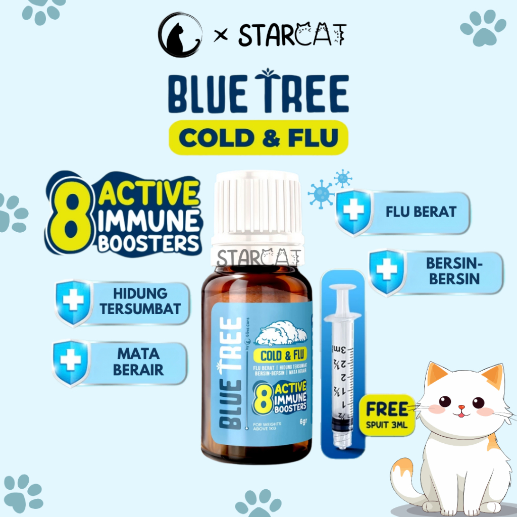 Jual SC Olive Care BLUE TREE COLD & FLU 6GR Obat Kucing Sakit Demam ...