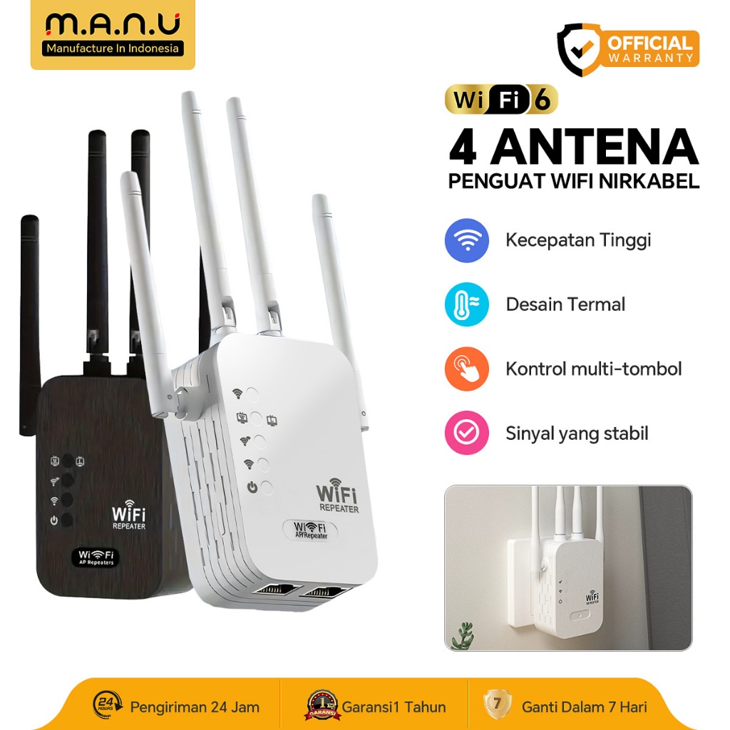 Jual Manu WiFi Repeater 1200Mbps (2.4GHz 300Mbps+5.8GHz 867Mbps) Pengulang Sinyal Nirkabel WiFi ...