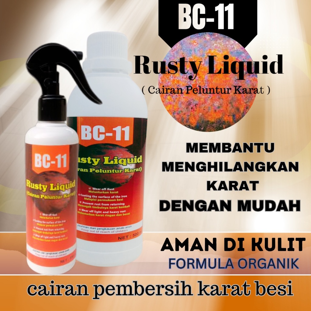 Jual BC-11 Rusty Liquid Solusi Pembersih Karat Besi – Efektif & Praktis untuk Peralatan logam ...