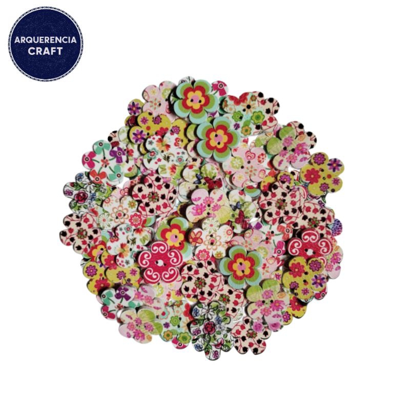 Jual 8 Pcs Kancing Hias Kayu Bentuk Bunga Motif Bunga | Kancing ...