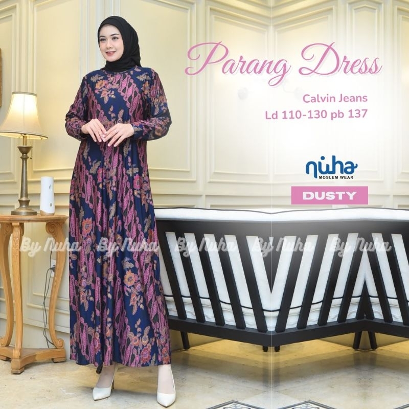 Jual Gamis Batik Wanita Modern Terbaru 2025 Motif Parang Dress Jumbo LD ...