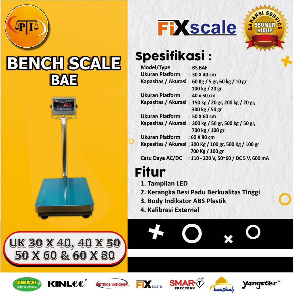Jual Timbangan duduk bench scale bae fixscale 50x60 | Shopee Indonesia