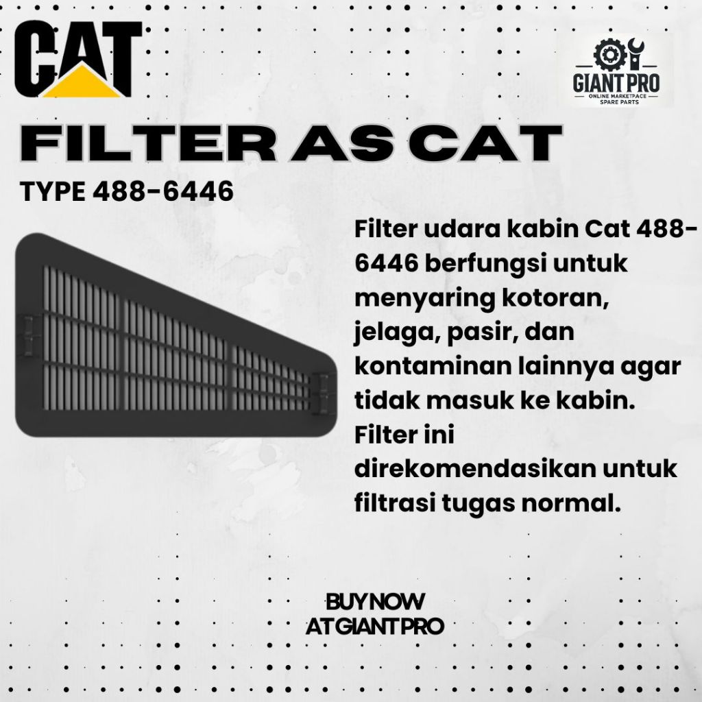 Jual GIANT PRO Filter as cat 488-6446 // filter udara kabin filter air ...