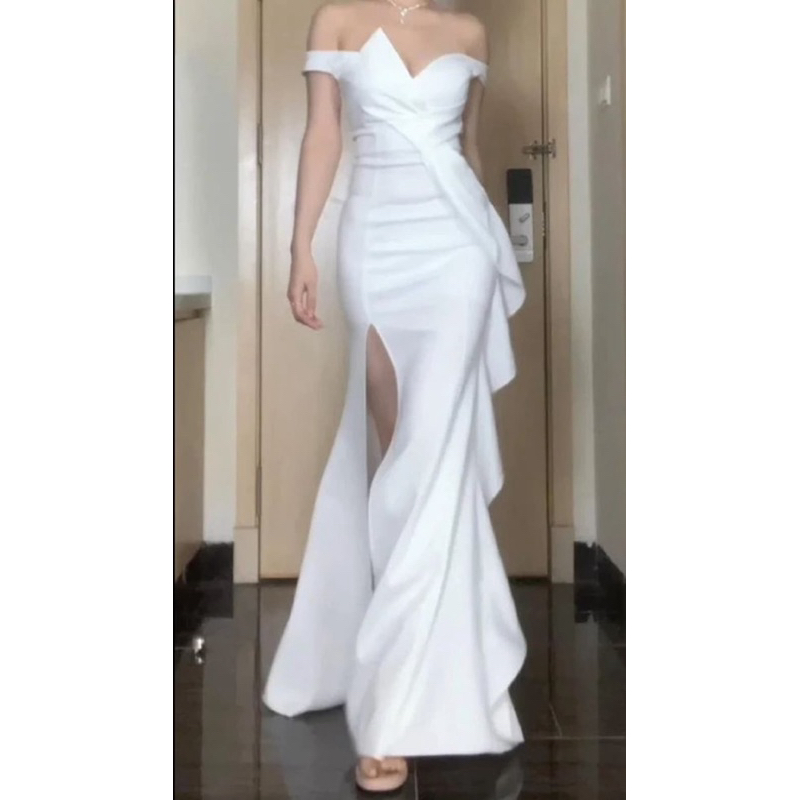 Jual Elvanojr 70880 Longdress Alona Sabrina Gaun Pesta Prewed Baju ...