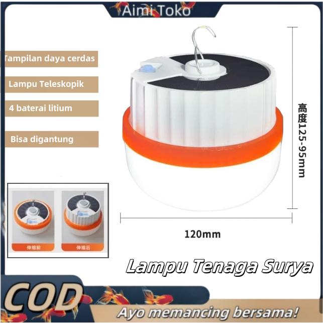 Jual 【Isi ulang dengan sinar matahari】AIMI Lampu emergency gantung camping lamp lampu tenda LED ...