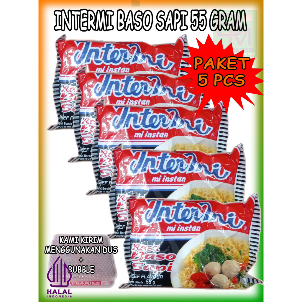 Jual Mie Mi Instant Intermi Rasa Baso Sapi Paket isi 5 bungkus | Shopee ...