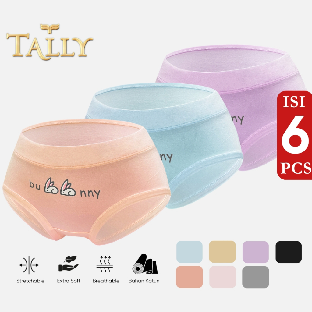 Jual TALLY 6 Pcs CDT-8672 Paket Hemat Celana Dalam Wanita Bahan Katun Fit to L CD Wanita Motif ...