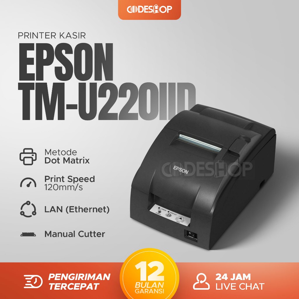Jual Printer POS Dot Matrix Epson TM-U220IID Cetak Struk Kertas Kasir ...