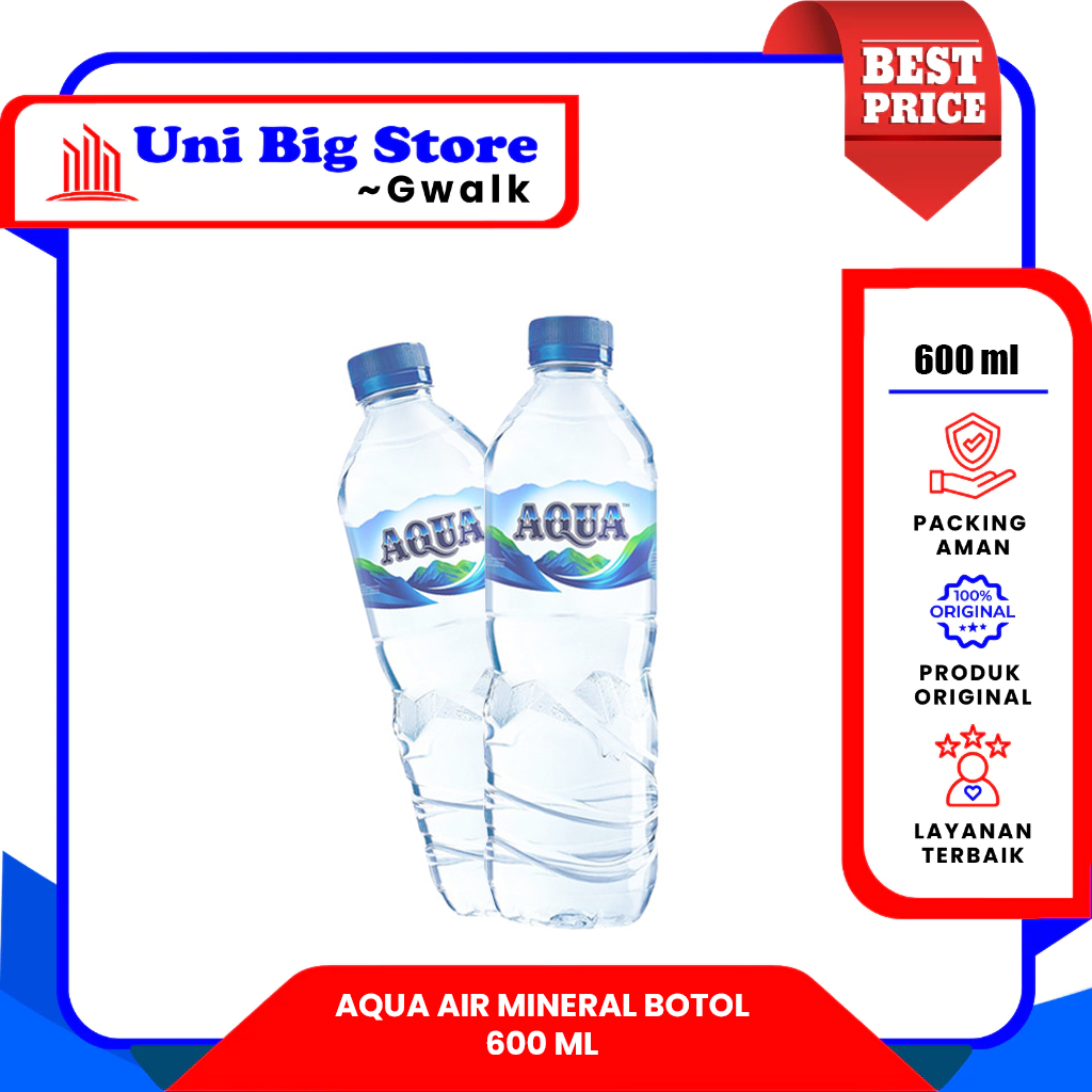 Jual AQUA AIR MINERAL BOTOL - 600 ml | Shopee Indonesia
