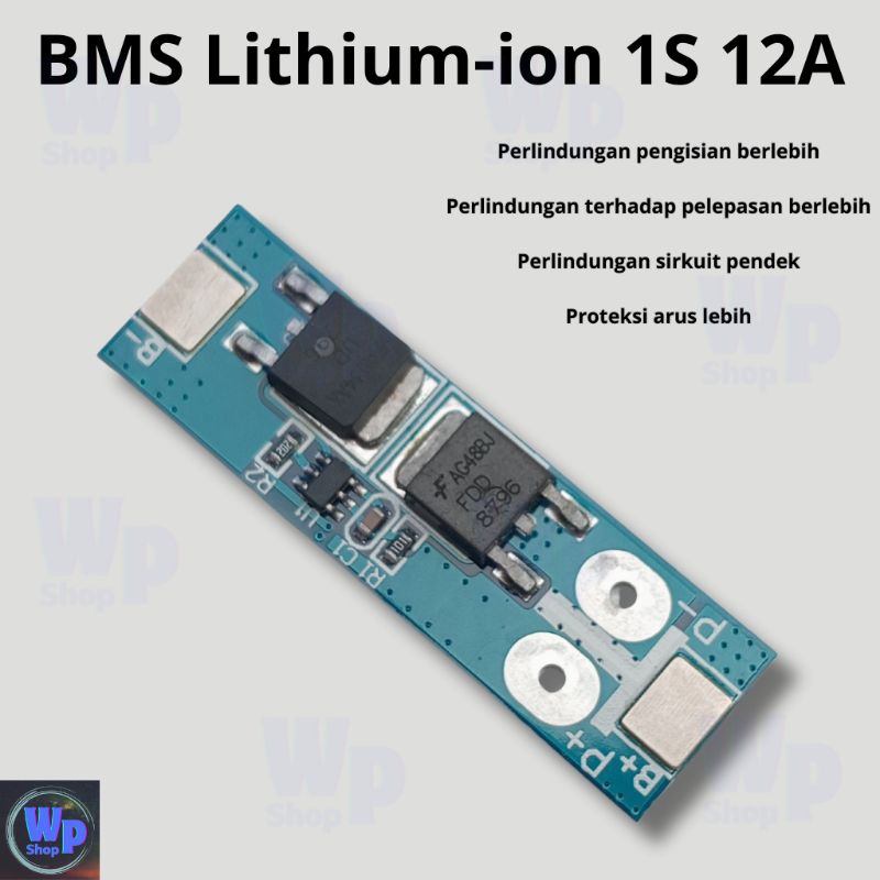 Jual BMS 1S 4,2V 12A lithium-ion baterai protecton board | Shopee Indonesia