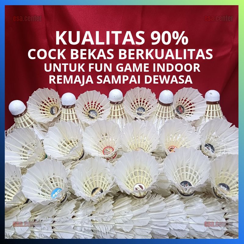 Jual ( 1SLOP GRADE A / 90% / 12 PCS ) TERMURAH SHUTTLECOCK BEKAS ...