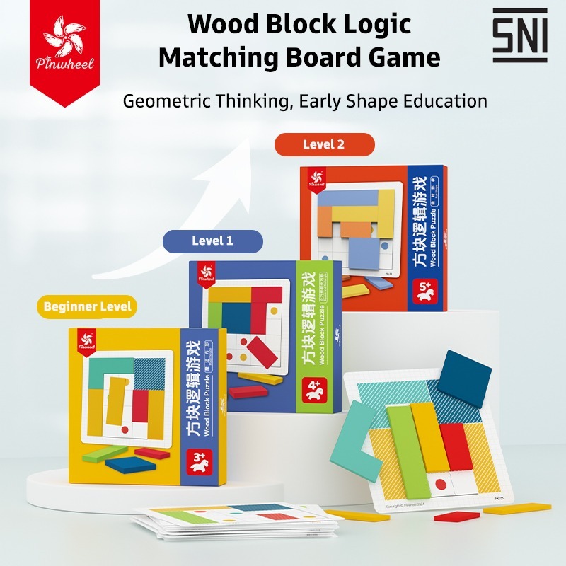 Jual Pinwheel Wood Block Puzzle Logic Games Shapes Toys Mainan Kayu ...