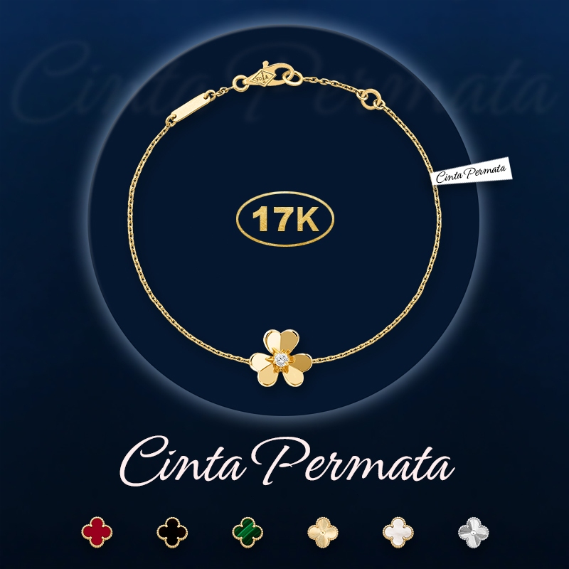 Jual Gelang Wanita Emas 17K dengan Bentuk Kelopak Bunga dari Seri ...