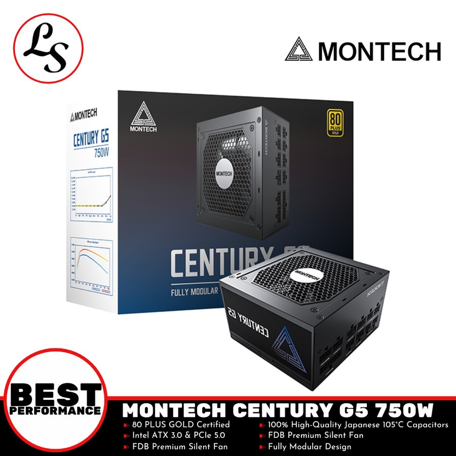 Jual MONTECH PSU Century G5 750W 750 Watt 80 Plus Gold | Shopee Indonesia