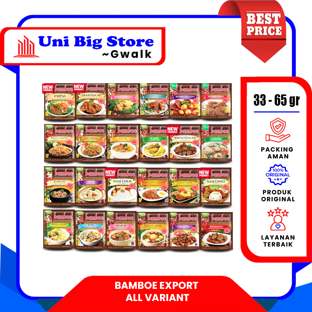 Jual BAMBOE EXPORT BUMBU MASAK INSTAN RAWON OPOR SOTO NASI AYAM GORENG ...