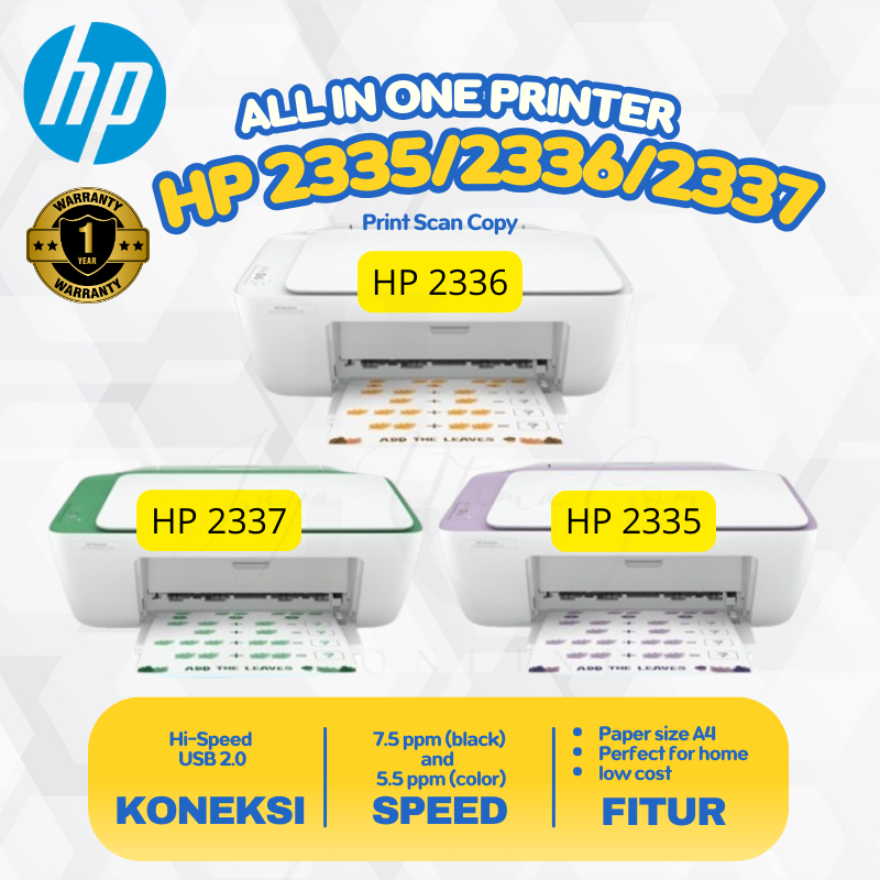 Jual Printer HP DeskJet 2336 / 2335 / 2337 All in One – Print Scan Copy Original HP | Shopee ...