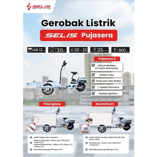 Jual Selis Pujasera 3 - Gerobak Sepeda Listrik | Shopee Indonesia