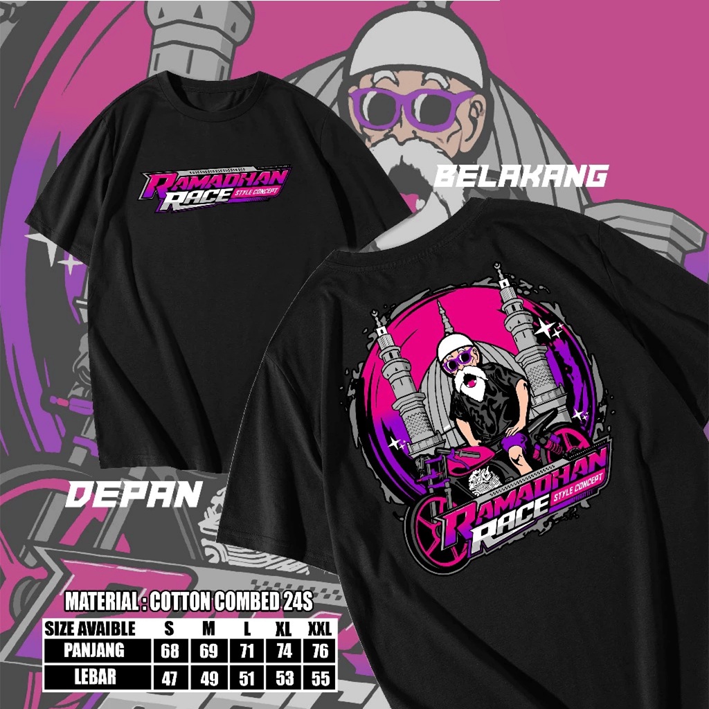 Jual TSHIRT RAMADHAN RACE KAOS DISTRO RACING BAHAN KATUN CVC ADEM DAN ...