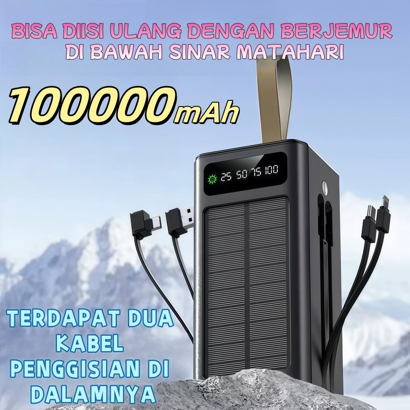 Jual Baterai Portabel 100000mAh dengan Panel Surya Isu Cepat 225W PD20W ...