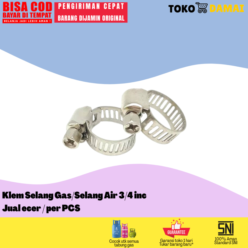 Jual Klem Selang Gas/Selang Air TAIWAN 3/4” - Hose Clamp Cincin Selang ...