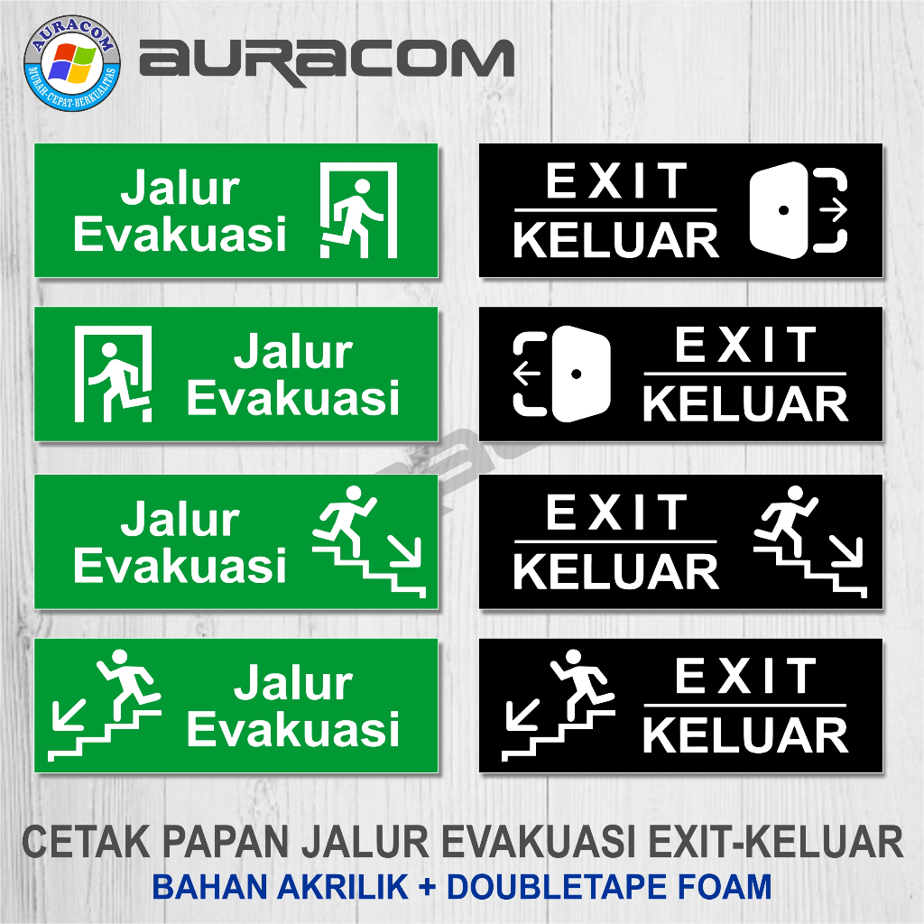 Jual SIGN JALUR EVAKUASI KELUAR EXIT PETUNJUK KESELAMATAN CUSTOM ...