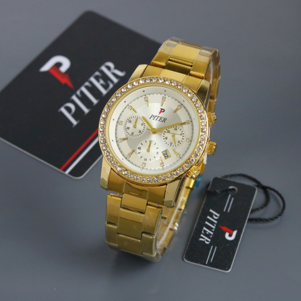 Jual JAM TANGAN CEWEK ORYGINAL ANALOG CRONO VARIASI TANGGAL AKTIF ...