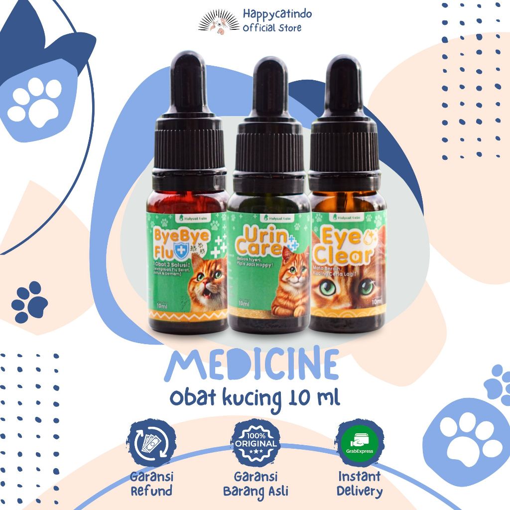 Jual Obat Kucing BYE BYE FLU, EYE CLEAR Dan URIN CARE 10 ML Dijamin ...