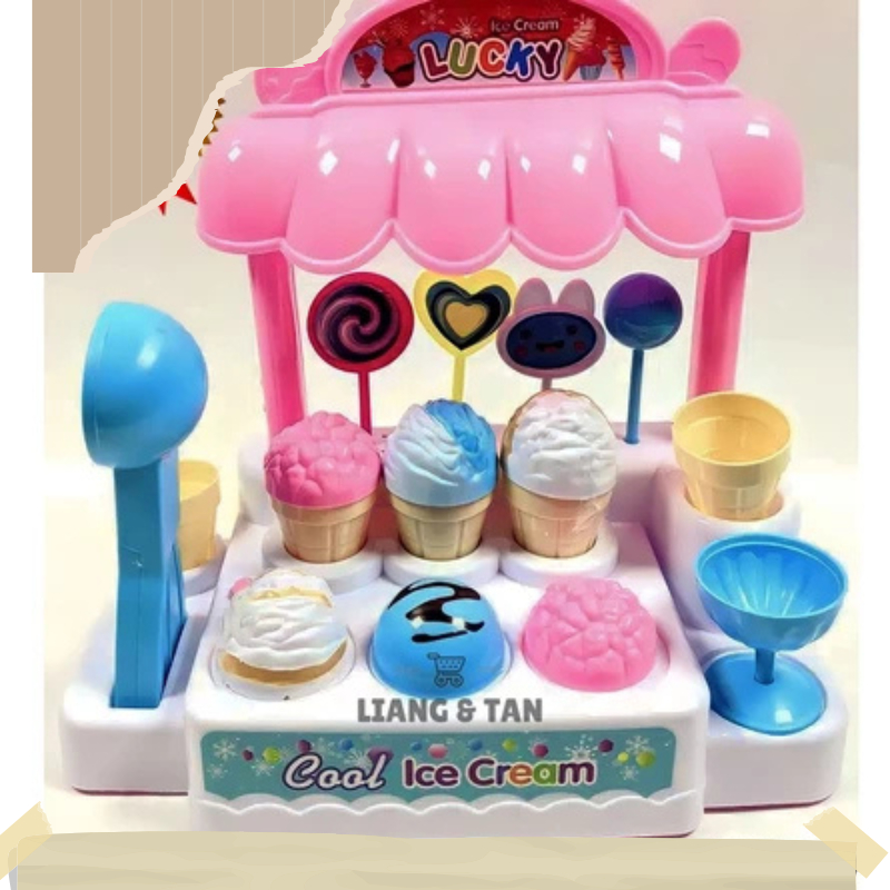 Jual Mainan anak gerobak es krim / ice cream set nyala n bunyi terlaris Li 1 | Shopee Indonesia