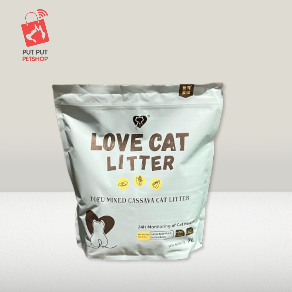 Jual Pasir Kucing - LOVECAT TOFU MIXED CASSAVA CAT LITTER 2,4KG(7L) | Shopee Indonesia