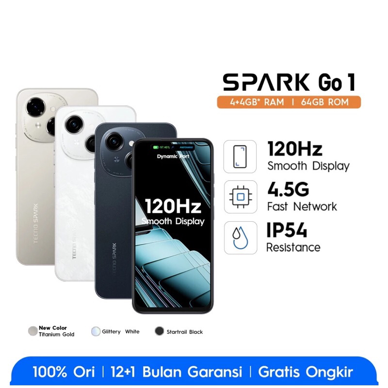 Jual Tecno Spark GO1 (4GB/64GB - 4GB/128GB) Unisoc Tiger T615 - 6.67" IPS LCD 120Hz Display ...