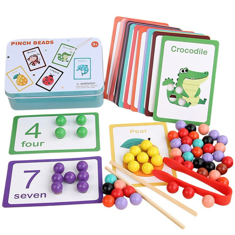 Jual clip Bead Matching Game Color Sorting Toy mainan montessori ...