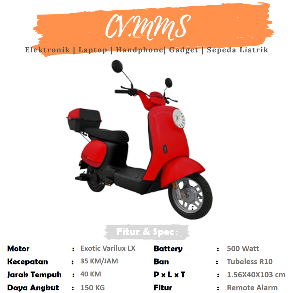 Jual Exotic Varilux LX Accu 48/12 Motor 500 Watt Sepeda Motor Listrik ...