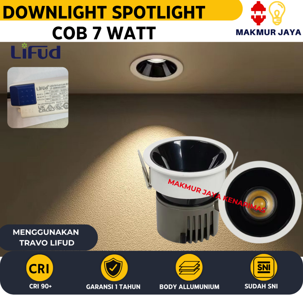 Jual Lampu sorot COB spotlight spot light LED downlight plafon 7W 12W 18W Lampu Sorot Plafon COB ...