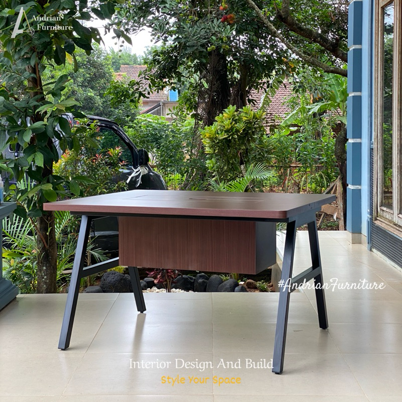Jual Meja Staf Kerja Kantor Industrial Minimalis Modern Fin. HPL ...