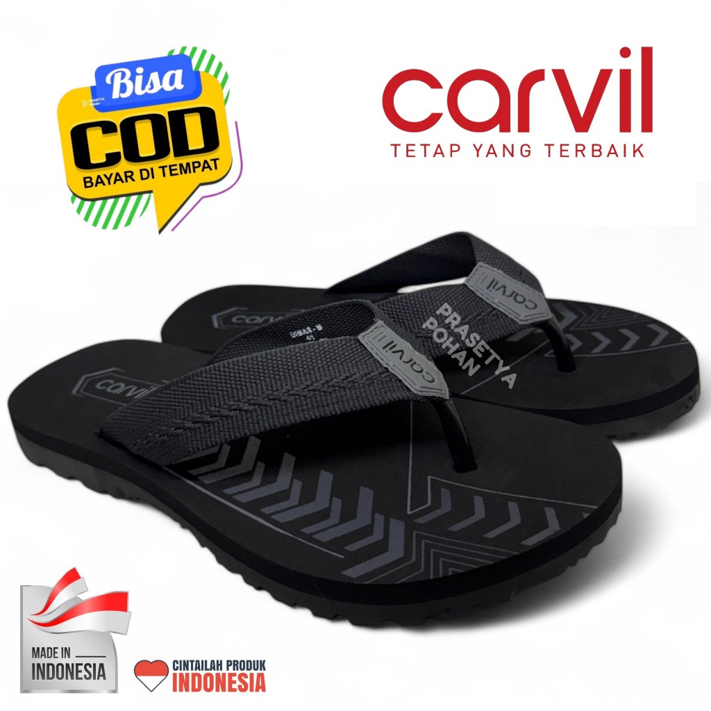 Jual Sandal Pria Carvil Original Anti Air - Sendal Carvil Polo Grey ...