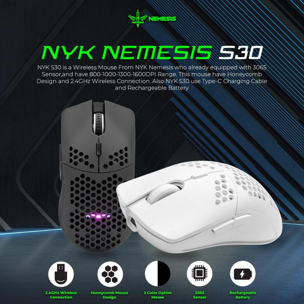 Jual NYK Nemesis Mouse Gaming Wireless 2.4Ghz S30 Rechargeable | Shopee ...
